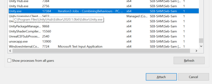 How to debug Unity with a native debugger using mixed c++ and c# stack - Seba's Lab